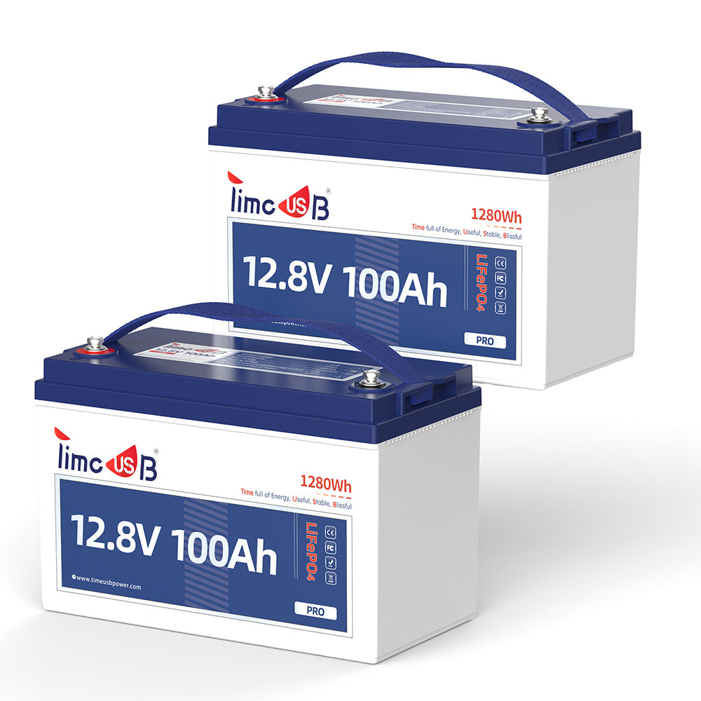 【New Version】Timeusb 12V 100Ah Pro LiFePO4 Lithium Battery