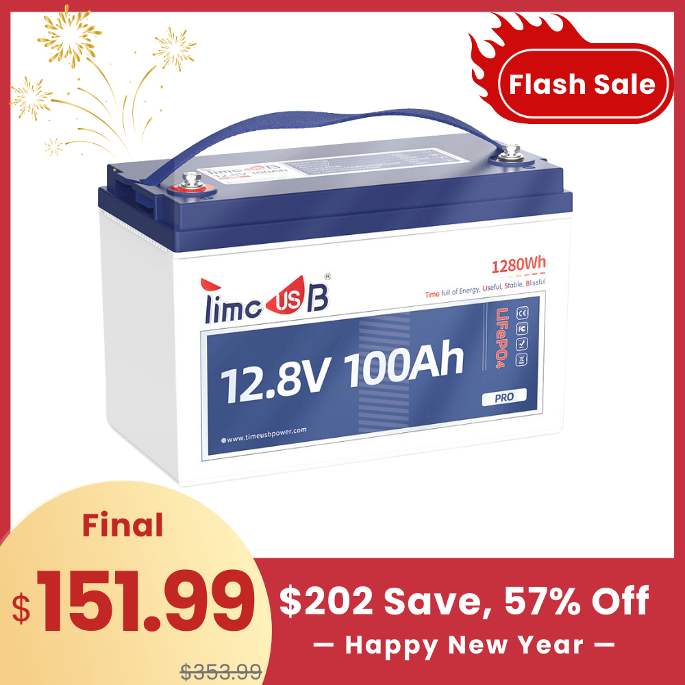 【New Year Sale】Timeusb 12V 100Ah Group 31 Deep Cycle Battery