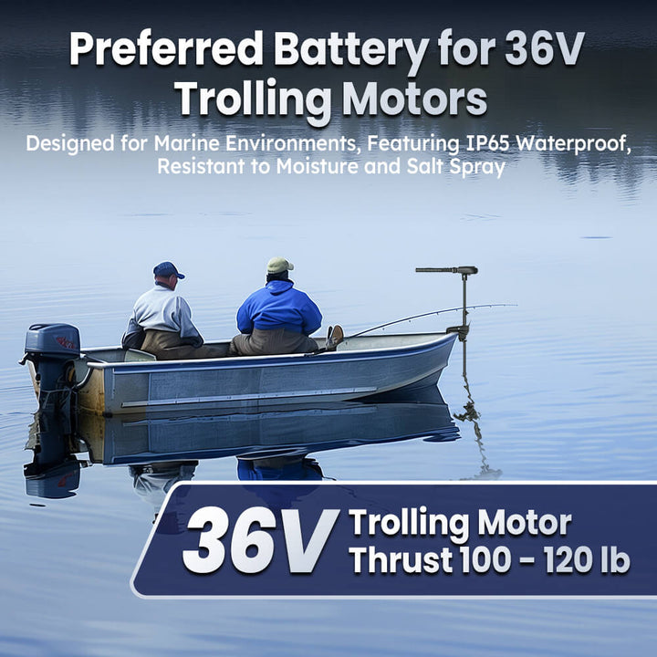 Timeusb 36V Lithium Trolling Motor Battery 50Ah with Low-Temp Protecti