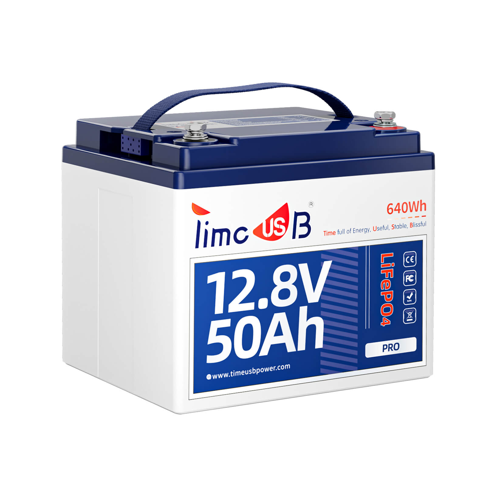 Timeusb 12V 50Ah Lithium Battery Pro, Small 12V Battery