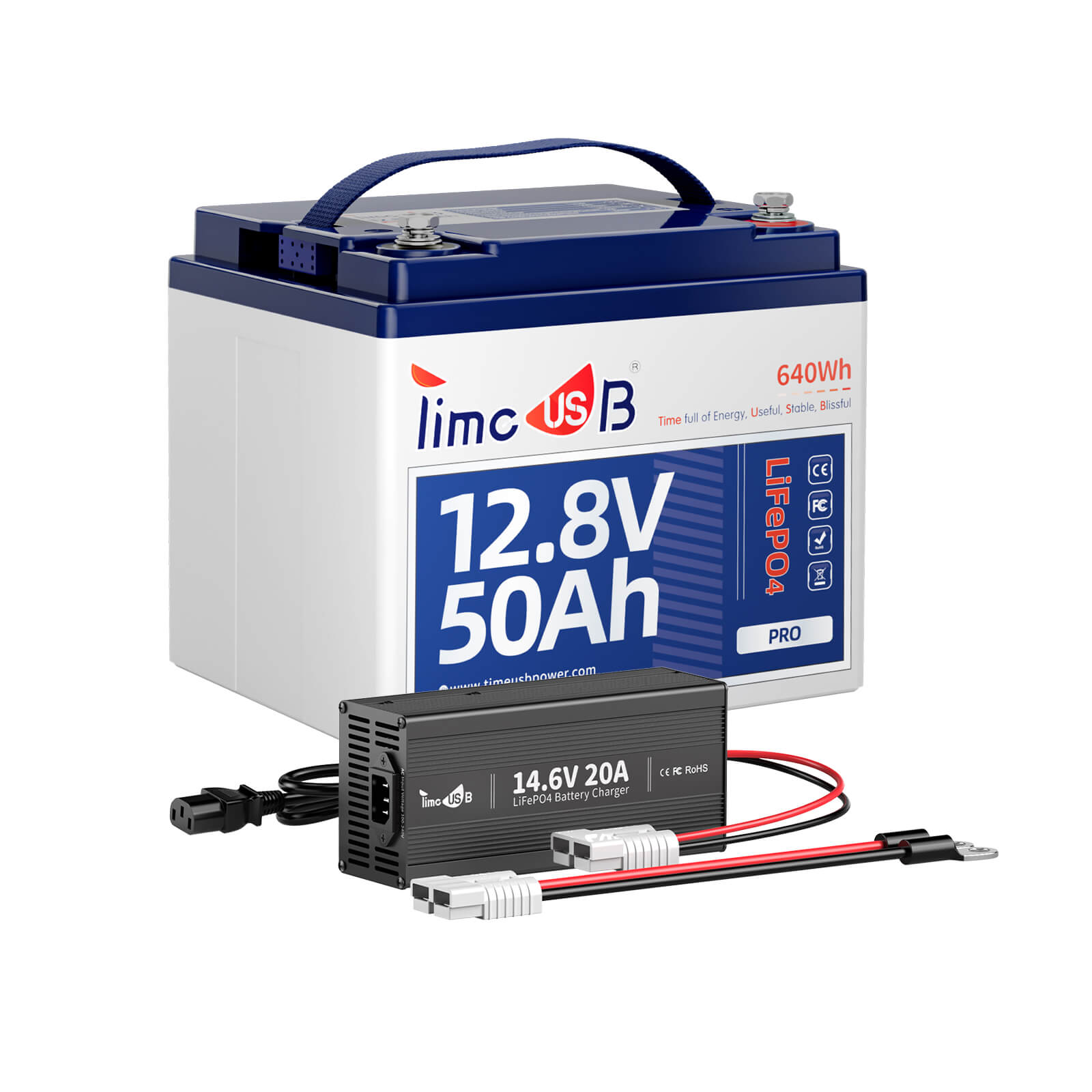 Timeusb 12V 50Ah Lithium Battery Pro, Small 12V Battery